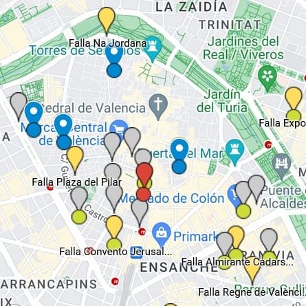 Plano de fallas de València 2025 | Distrito Fallas